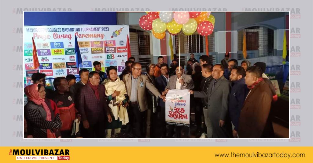 Moulvibazar Mayor Open Doubles Badminton Tournament grand opening